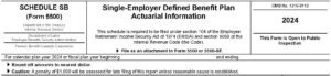 Schedule SB - Defined Benefit Plan Actuarial Information | Saber Pension