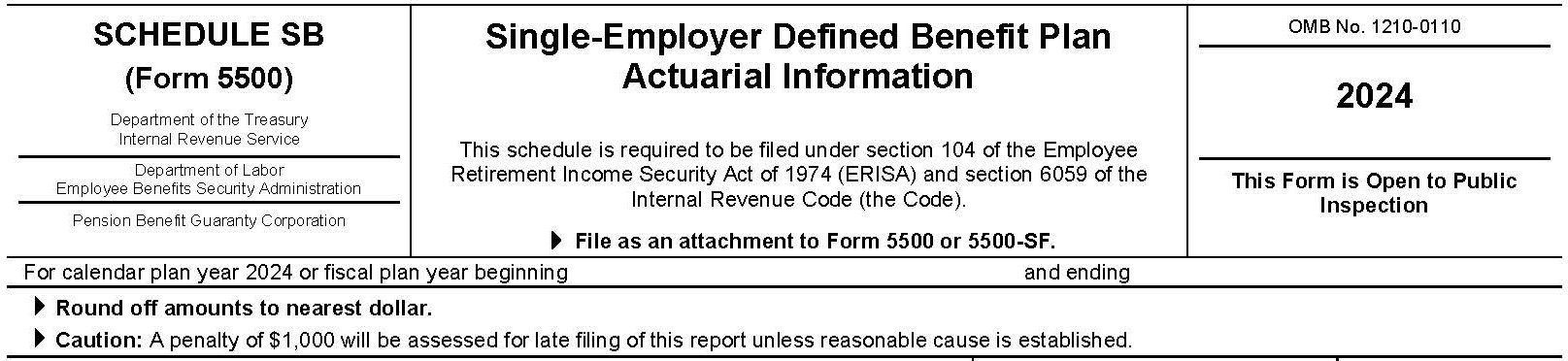 Schedule SB - Defined Benefit Plan Actuarial Information | Saber Pension