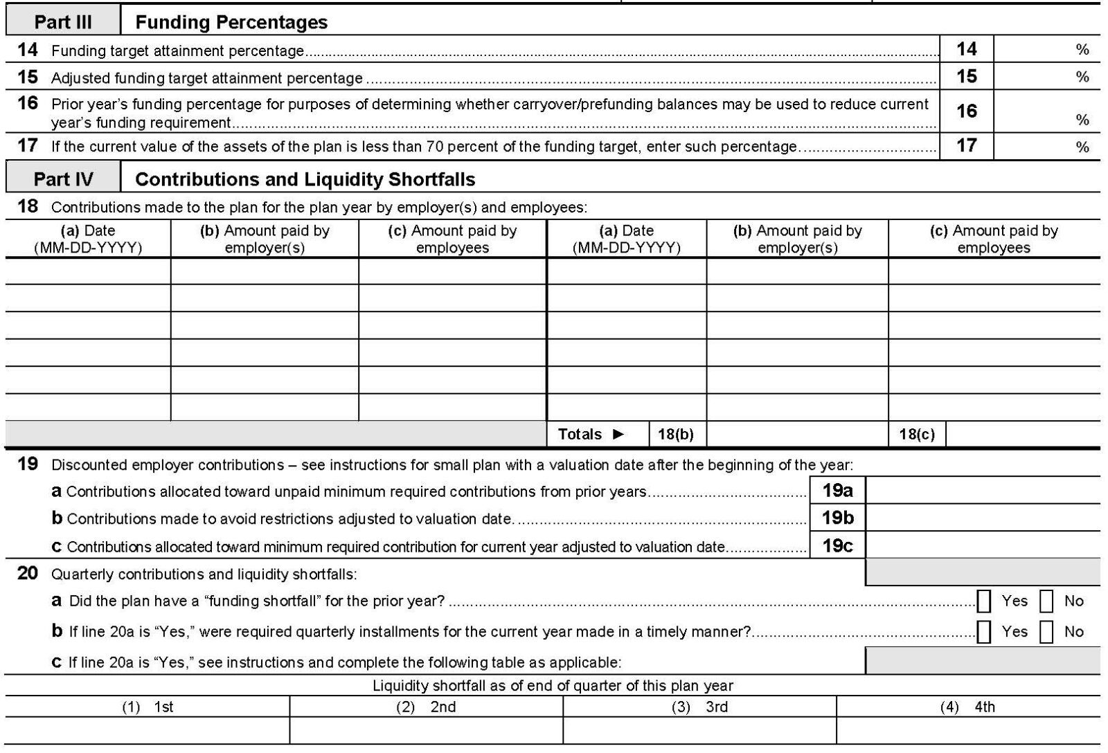 Schedule SB - Defined Benefit Plan Actuarial Information | Saber Pension