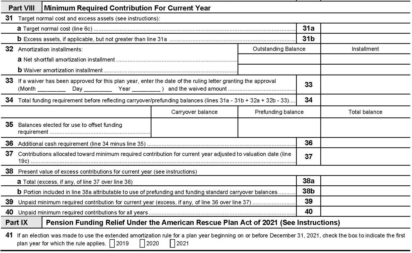 Schedule SB - Defined Benefit Plan Actuarial Information | Saber Pension